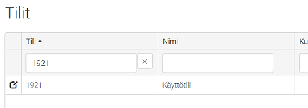 Tilikartta ja sen mukauttaminen