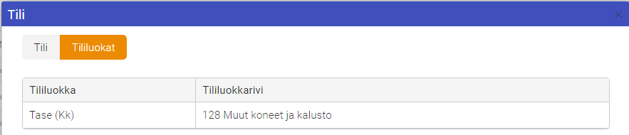 Tilikartta ja sen mukauttaminen