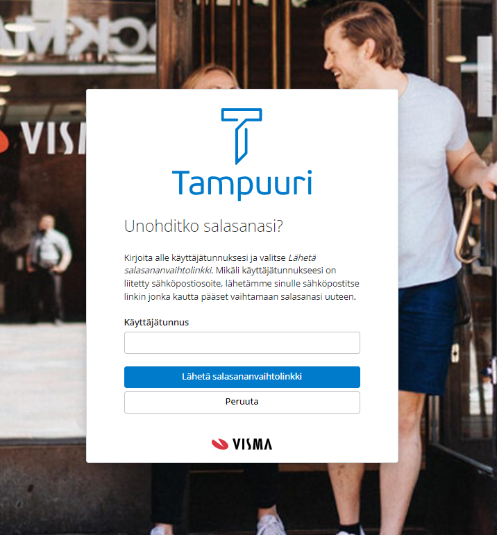 Tampuuri-käyttäjän sisäänkirjautuminen ja salasanavaatimukset